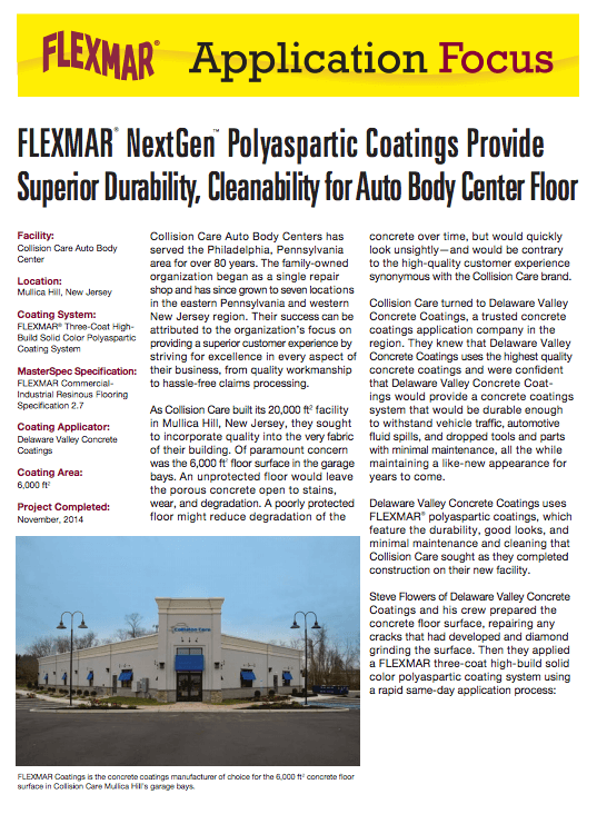 Application Focus Document - Flexmar Polyaspartic